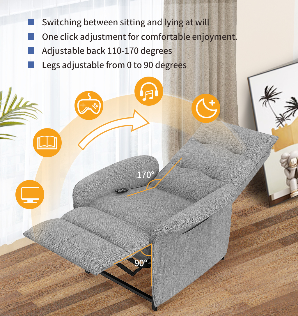 Electric sofa/ergonomic sofa/1-seater single sofa/170 degree adjustable ...