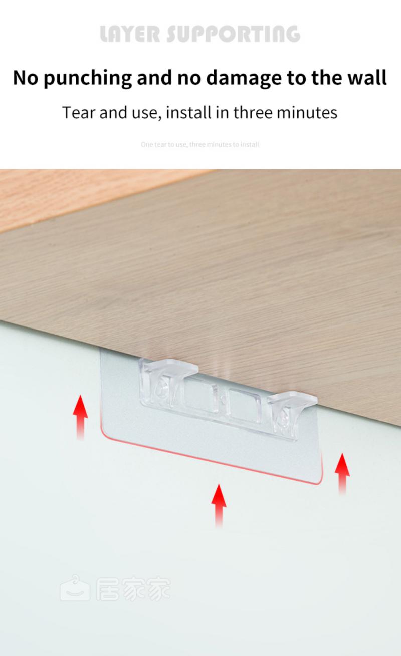 Strong Self Adhesive Shelves Bracket Holder for Cabinet Kitchen ...