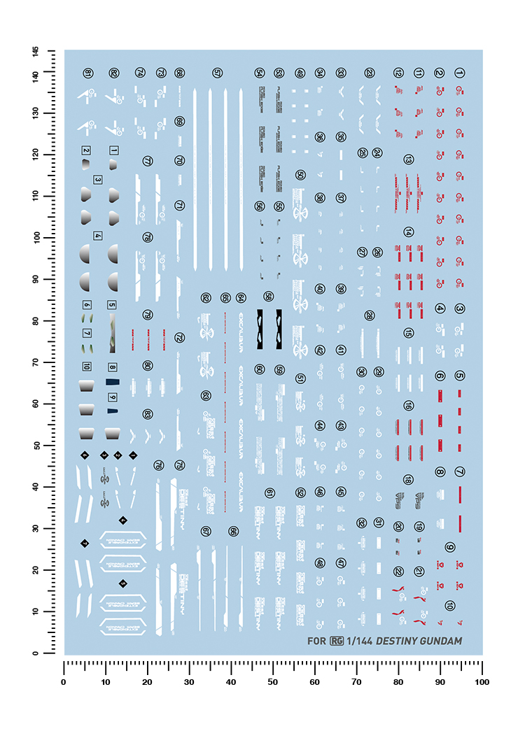 (Artisan's Club) Waterslide Decal - RG 1/144 Destiny Impulse ZGMF-X56S/θ Model Kit Water Sticker ...