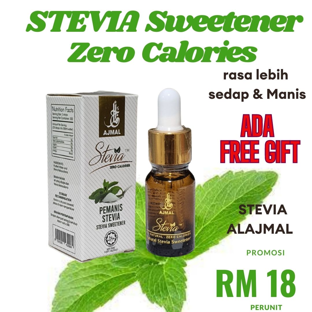 Stevia Ajmal Original | Zero Sugar Sweetener | Pengganti Gula Minuman ...