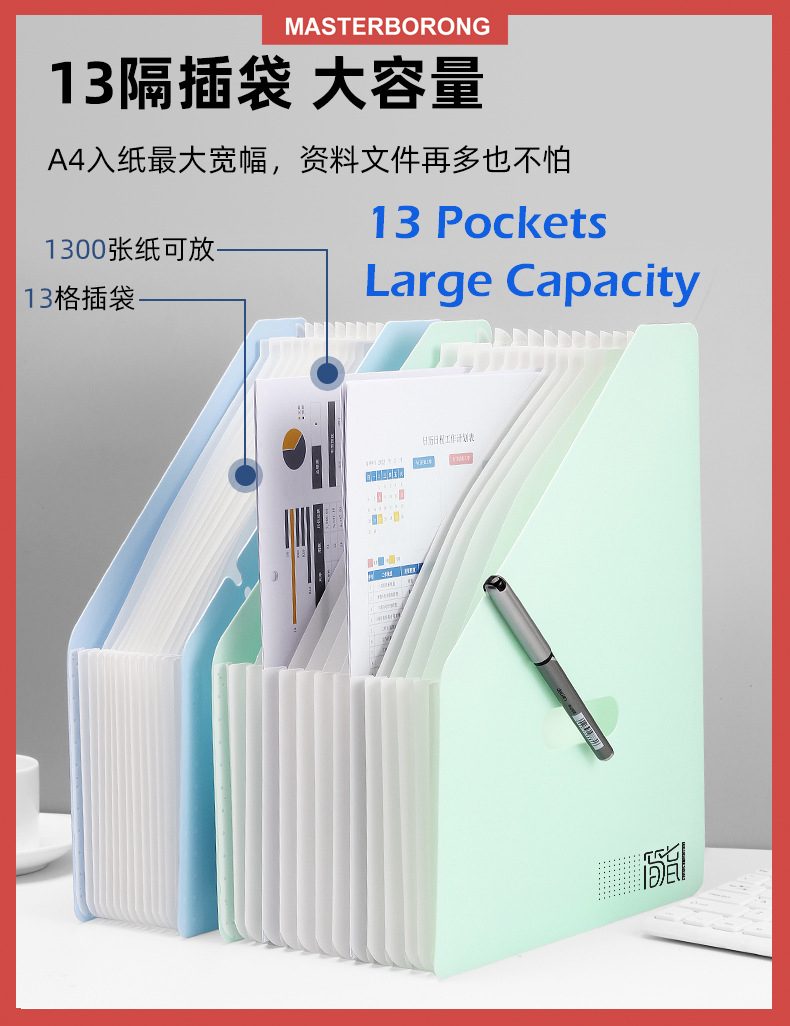 masterborong Desktop Accordion File Folder Expanding File Organizer ...