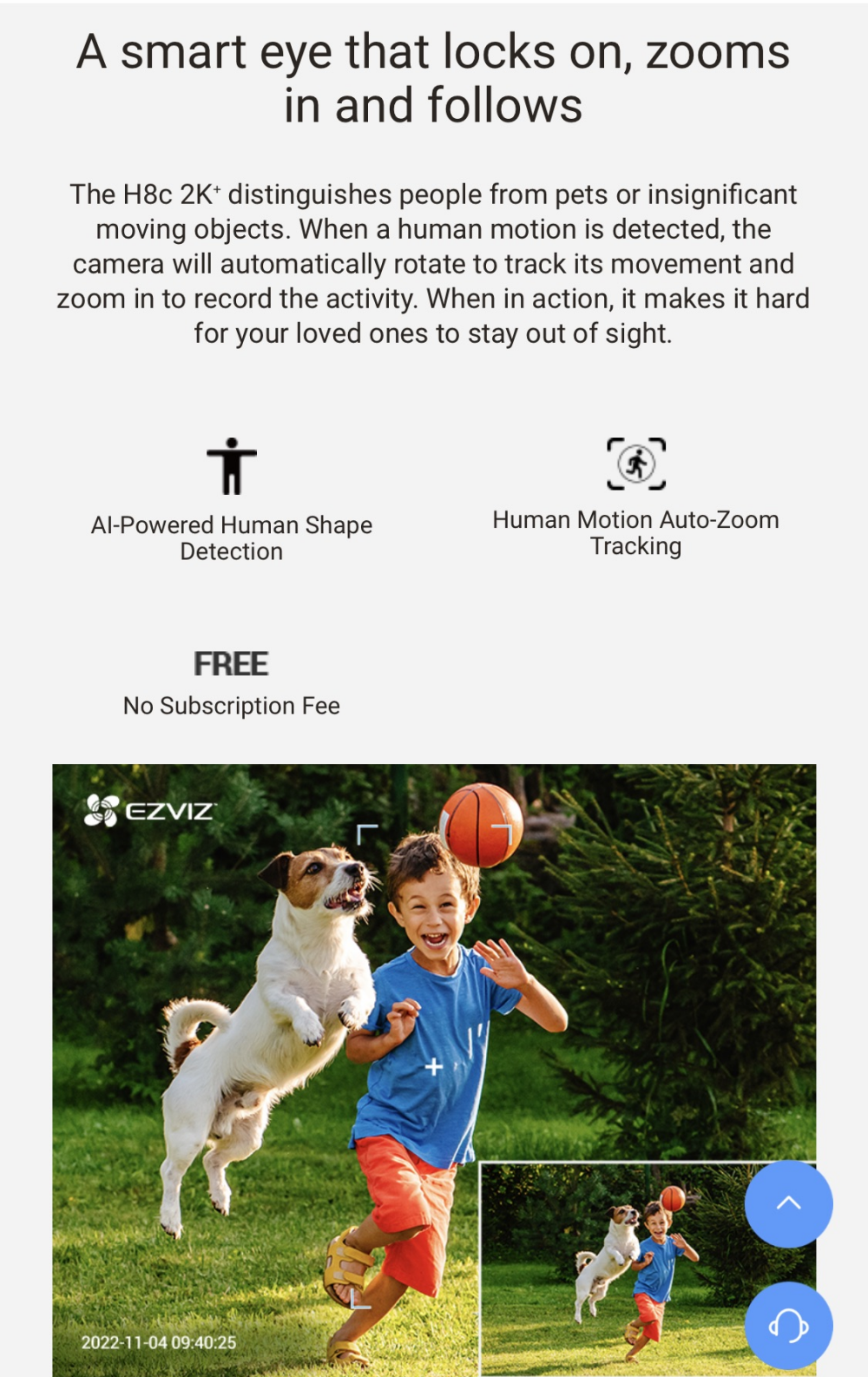 EZVIZ H8c Pro 4K 8MP & H8c 2MP & C8c 5MP Outdoor Security 360 Pan Tilt ...