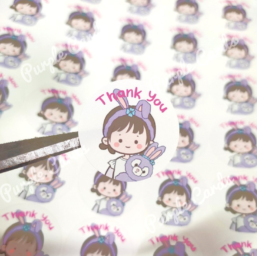 Thank You Stickers Round Shape / Birthday Sticker Sticker Hari jadi ...