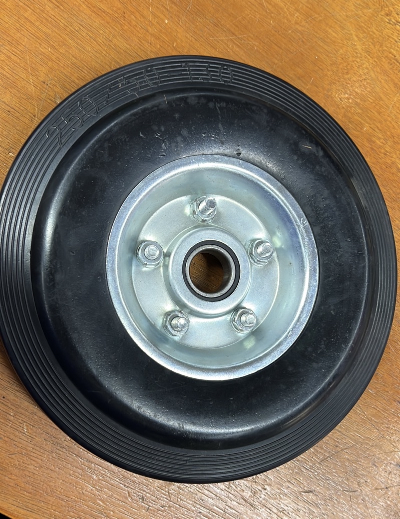 Replacement Wheel 8'' (200mm) or 10'' (250mm) BLACK RUBBER CASTOR WHEEL ...