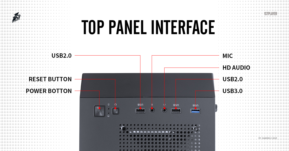 1st Player Black Sir BS-2 Black | Micro ATX Tempered Glass Side Panel ...