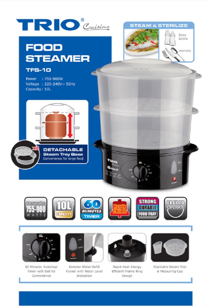 New Arrival - Trio 10L Food Steamer TFS-10 TFS10 Pengukus Makanan 蒸炉 ...
