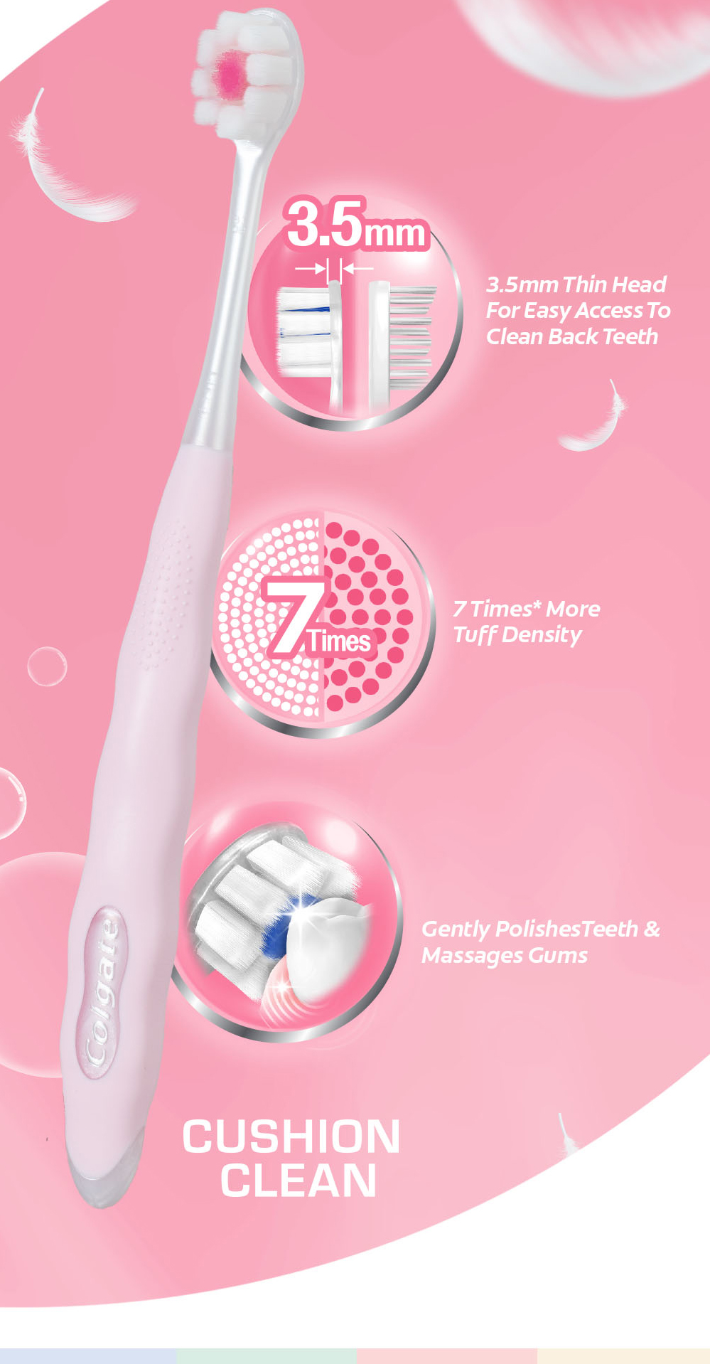 Colgate Cushion Clean Super Dense Fluffy Thin Toothbrush Valuepack 2s ...