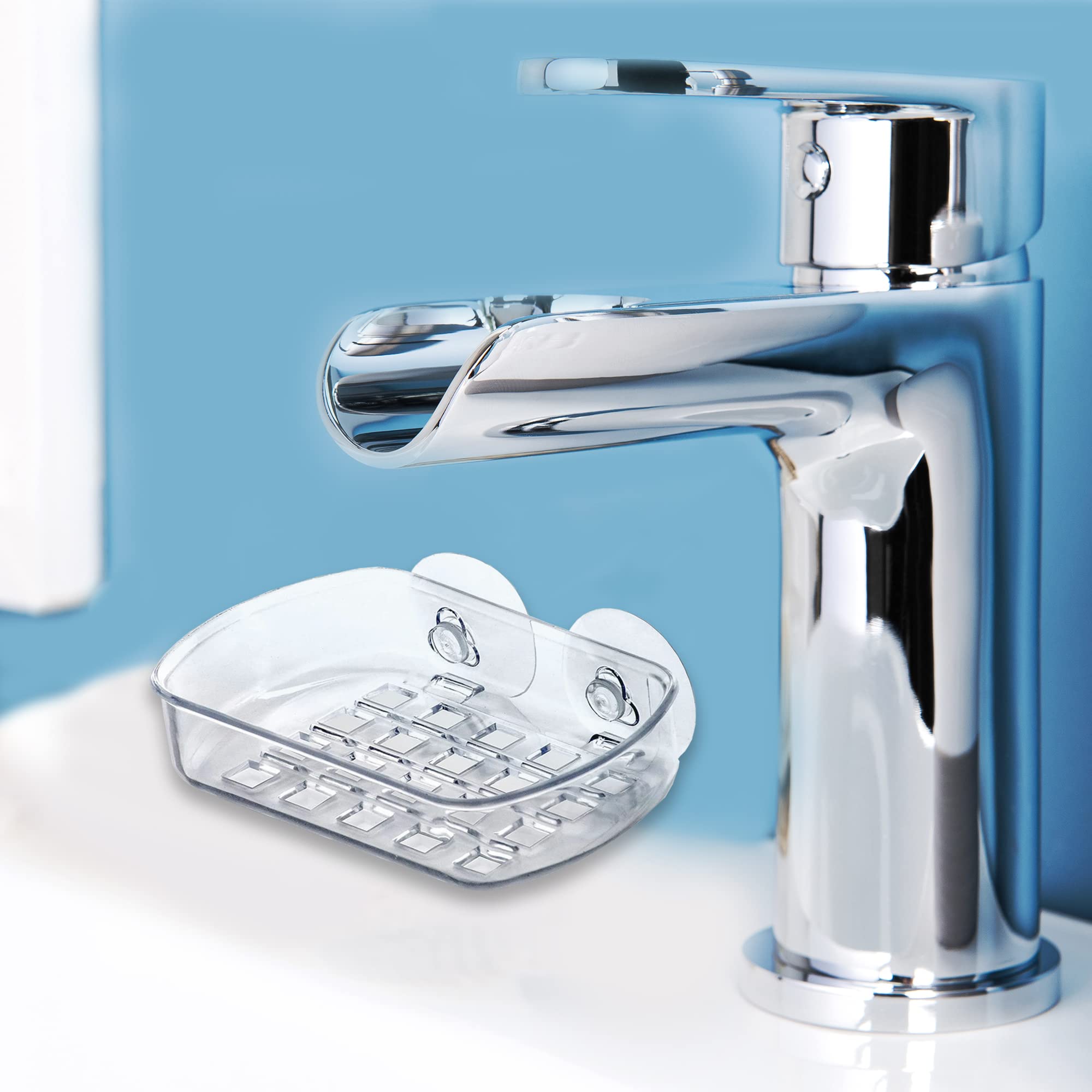 Tradlux Soap Rack with Suction Rack Clear Acrylic Plastic Bar Soap Rack ...