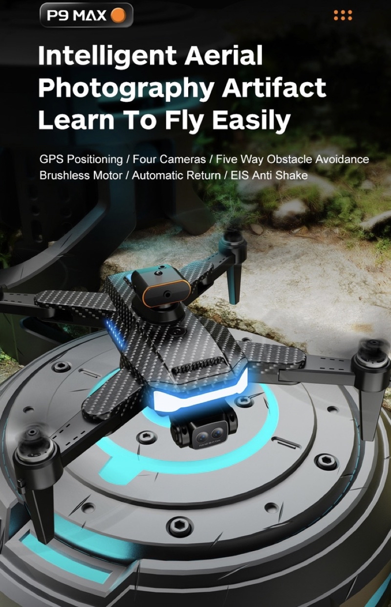 [ANTI-LANGGAR] FEO Carbon P9 MAX 4k Rc Drone with Cam Brushless Optical ...