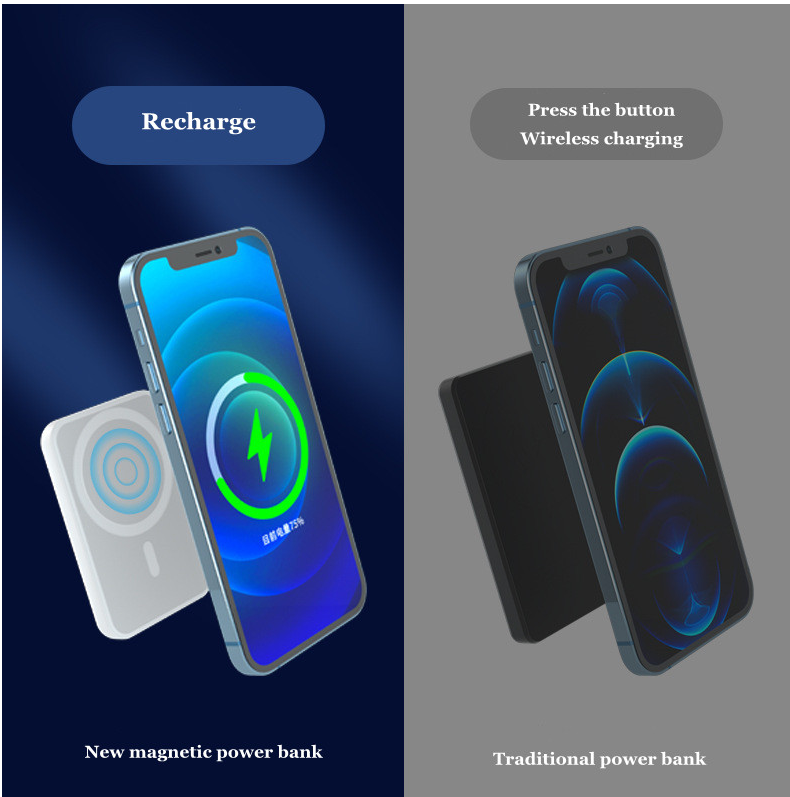 Magnetic Wireless Power Bank External Portable Battery Pack For ip1 13 ...
