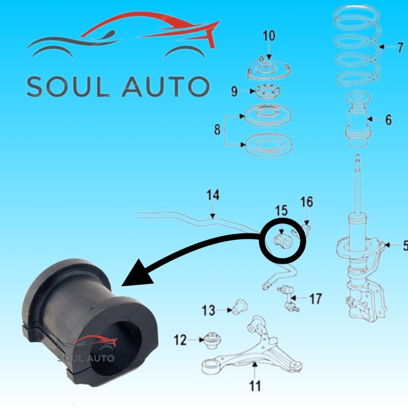 Honda CR-V S9A RD5 Stream S7A RN1 RN3 Front Stabilizer Anti Roll Bar ...