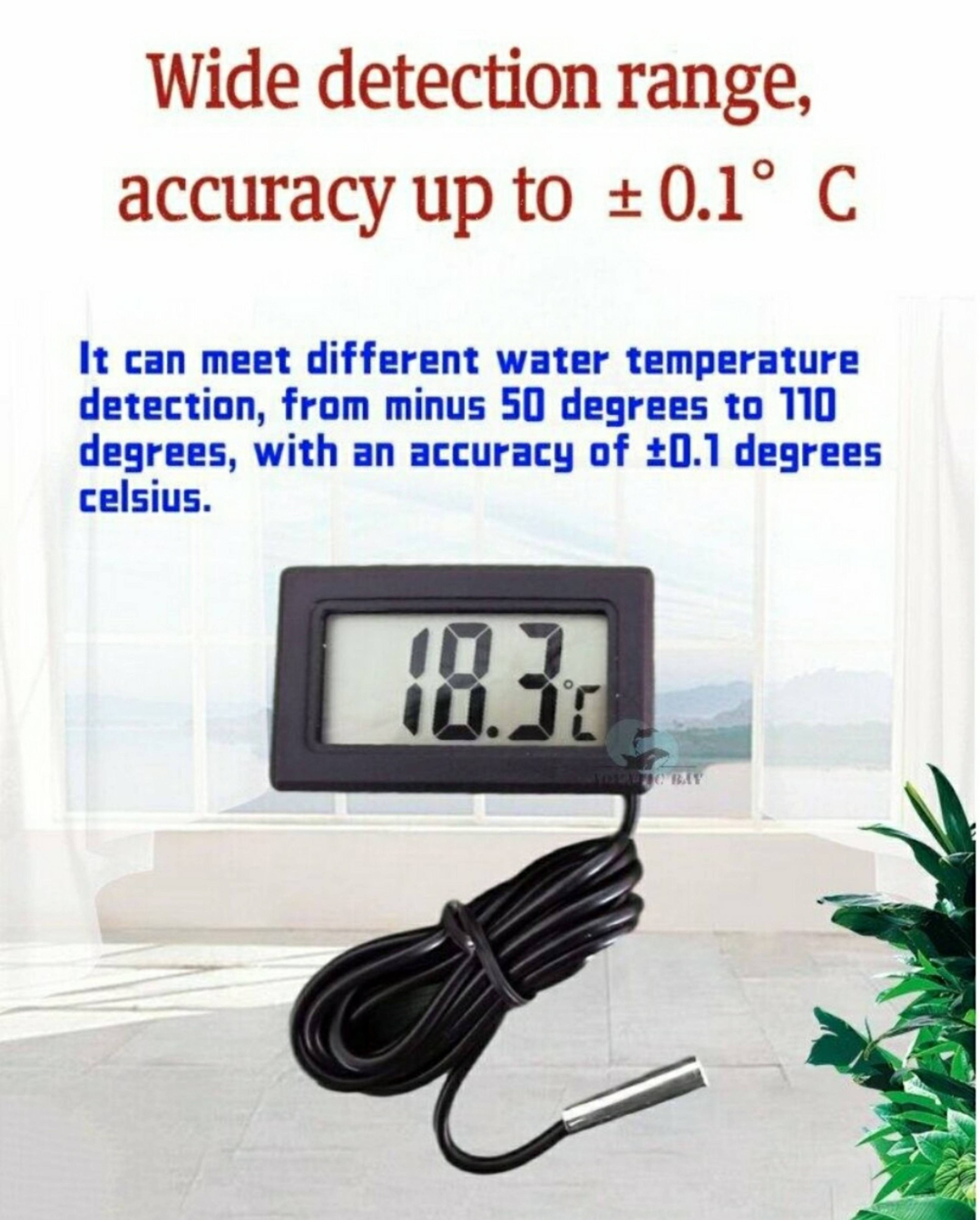 【DIGITAL】Aquarium Thermometer Measuring Tool Waterproof LCD Digital ...