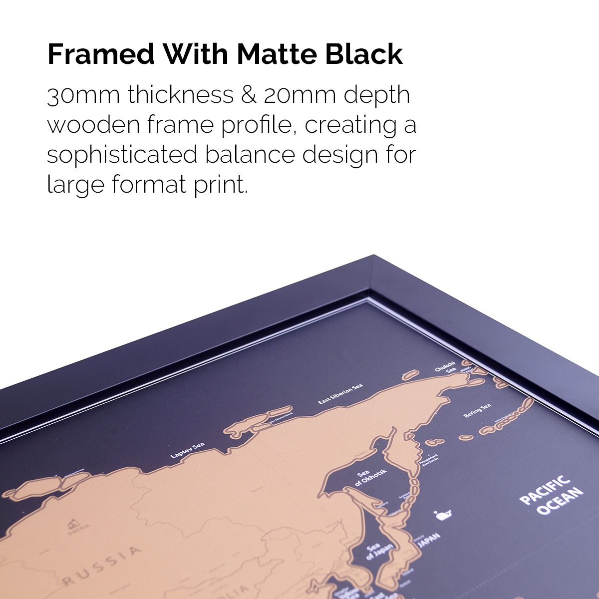 Frambie Framed Scratch World Map | A1 Scratchable Travel World Map With ...