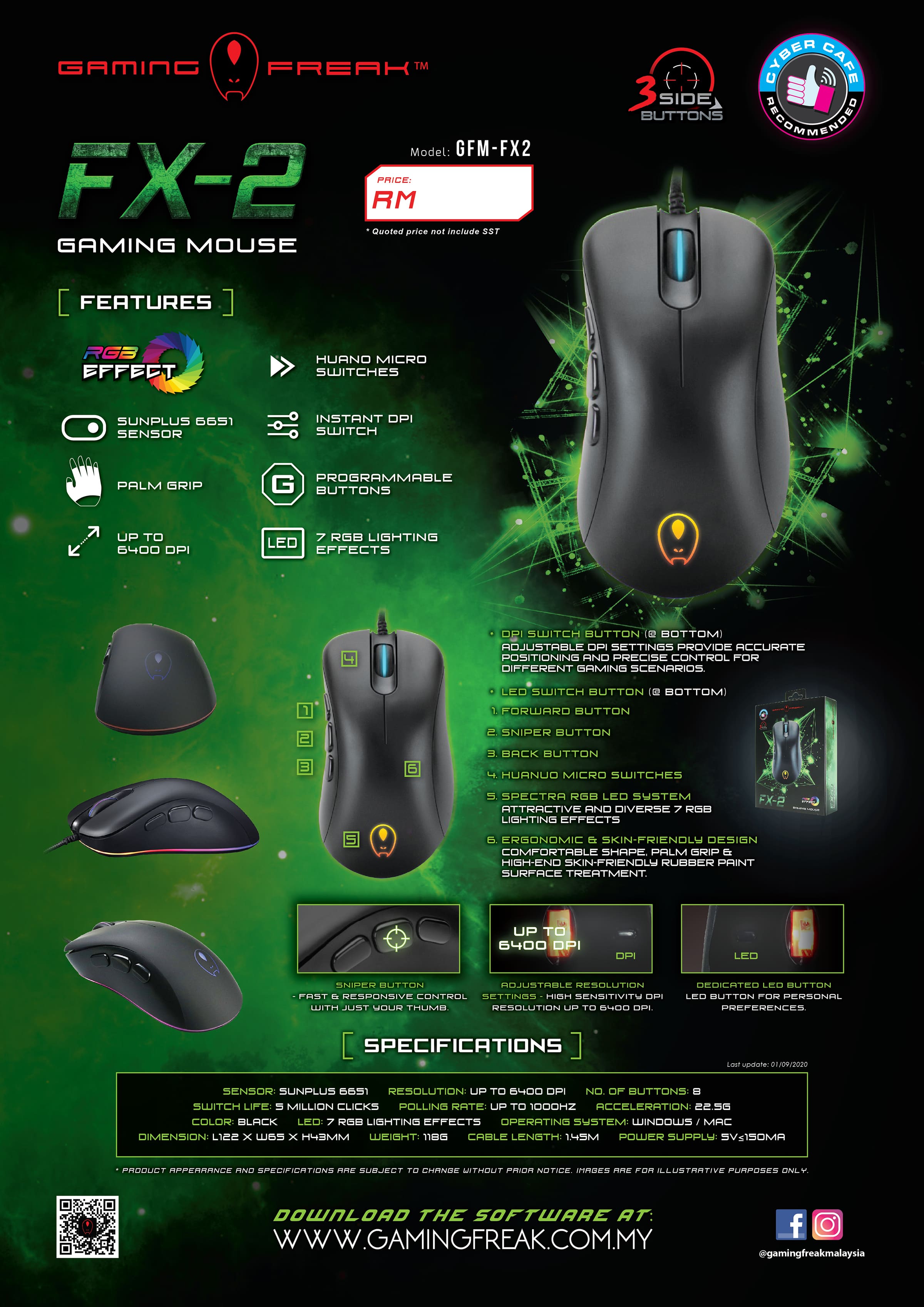 Gaming Freak FX Series USB RGB Gaming Mouse - FX-S1/FX2/FX3/FX5/FX6/FX7 | Shopee Malaysia