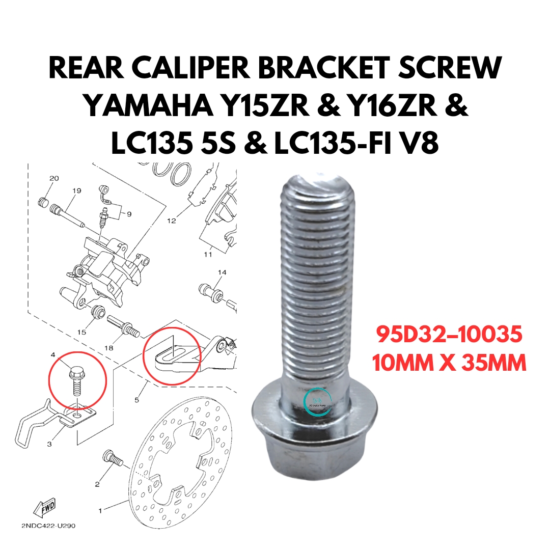 REAR CALIPER BRACKET SCREW BOLT REAR CALIPER SCREW BOLT YAMAHA Y15ZR ...