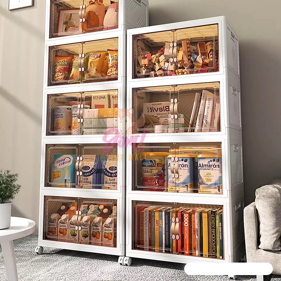 Foldable Clothes Cabinet Storage Box Stackable Box Organizer Storage ...