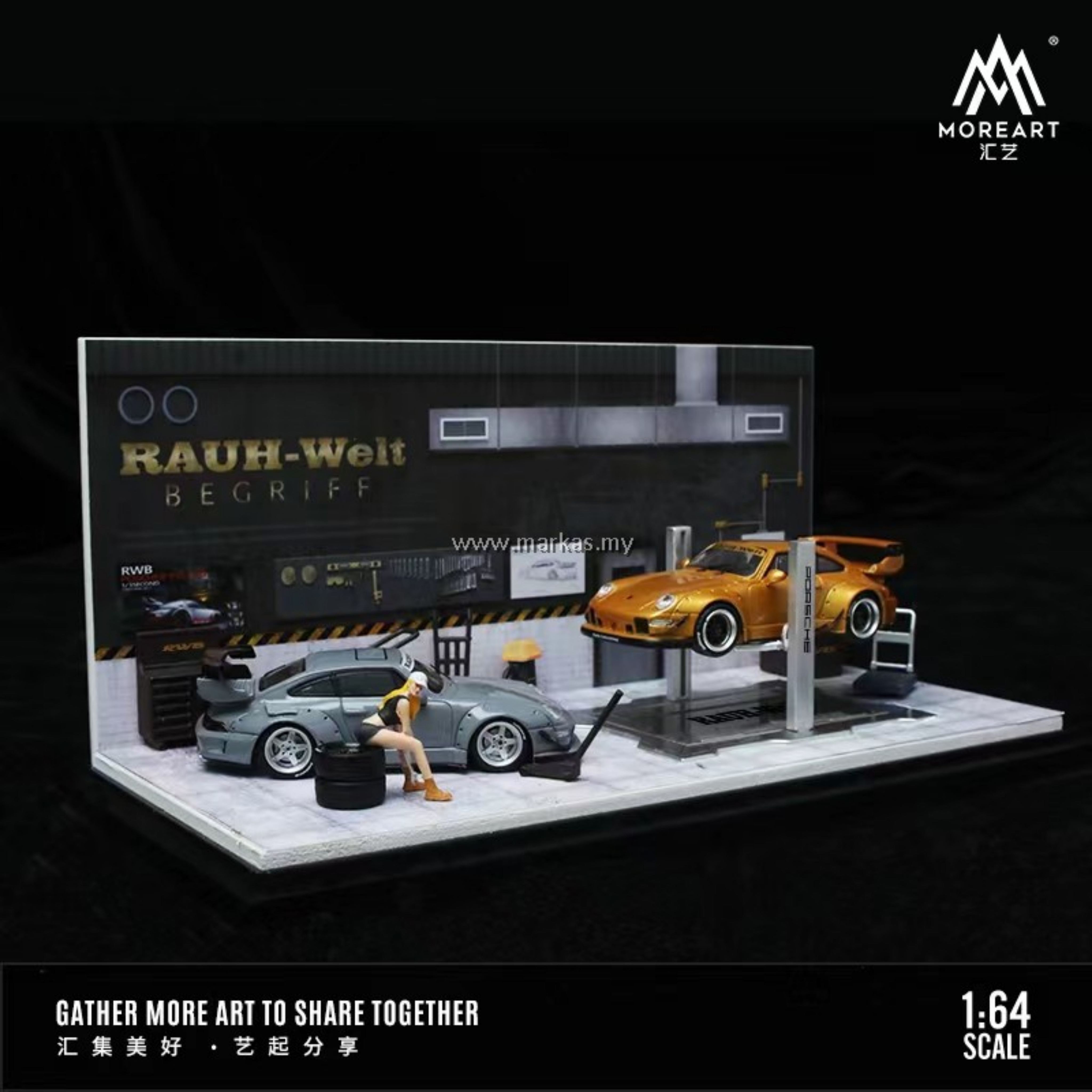MOREART 1:64 Diorama Automobile Repair workshop-LBWK / RWB / SPOON /HKS ...