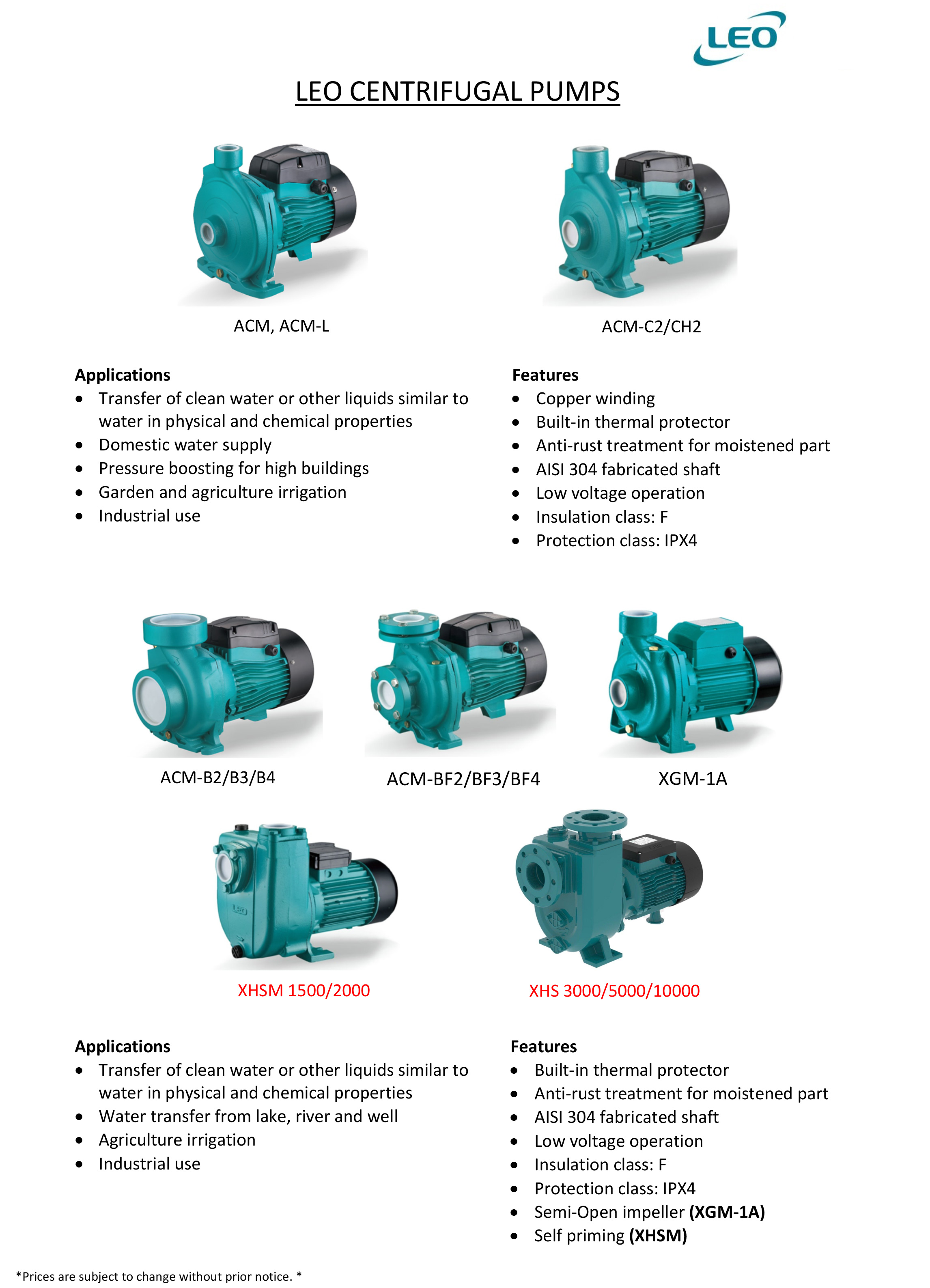 Leo ACM150 High Quality Cast Iron Body Centrifugal Water Pump Water Booster Pump 2HP | Shopee ...