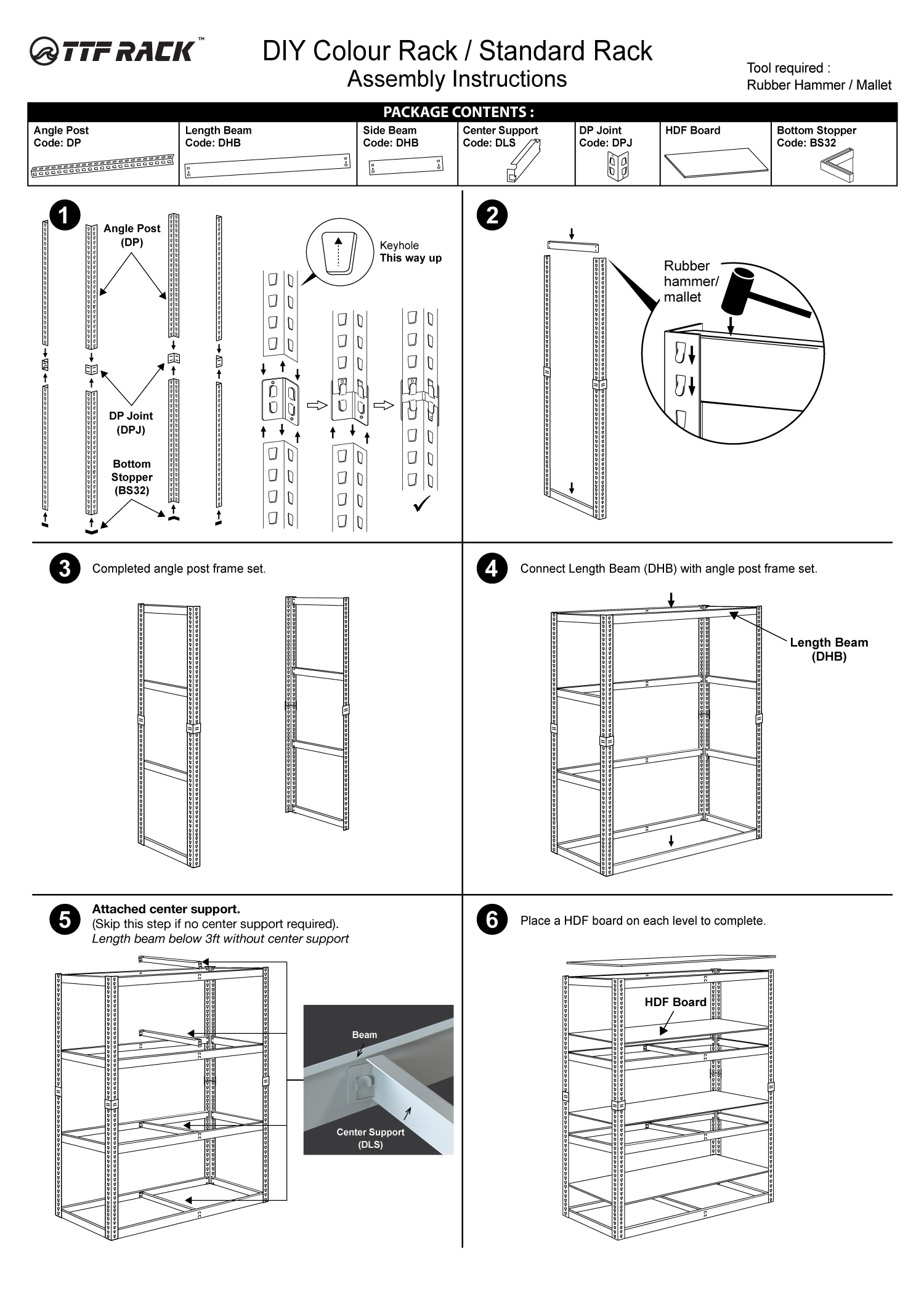 TTF Rack™️ DIY RACK (East Malaysia) 2 in 1 Height 140-171cm/ Boltless ...