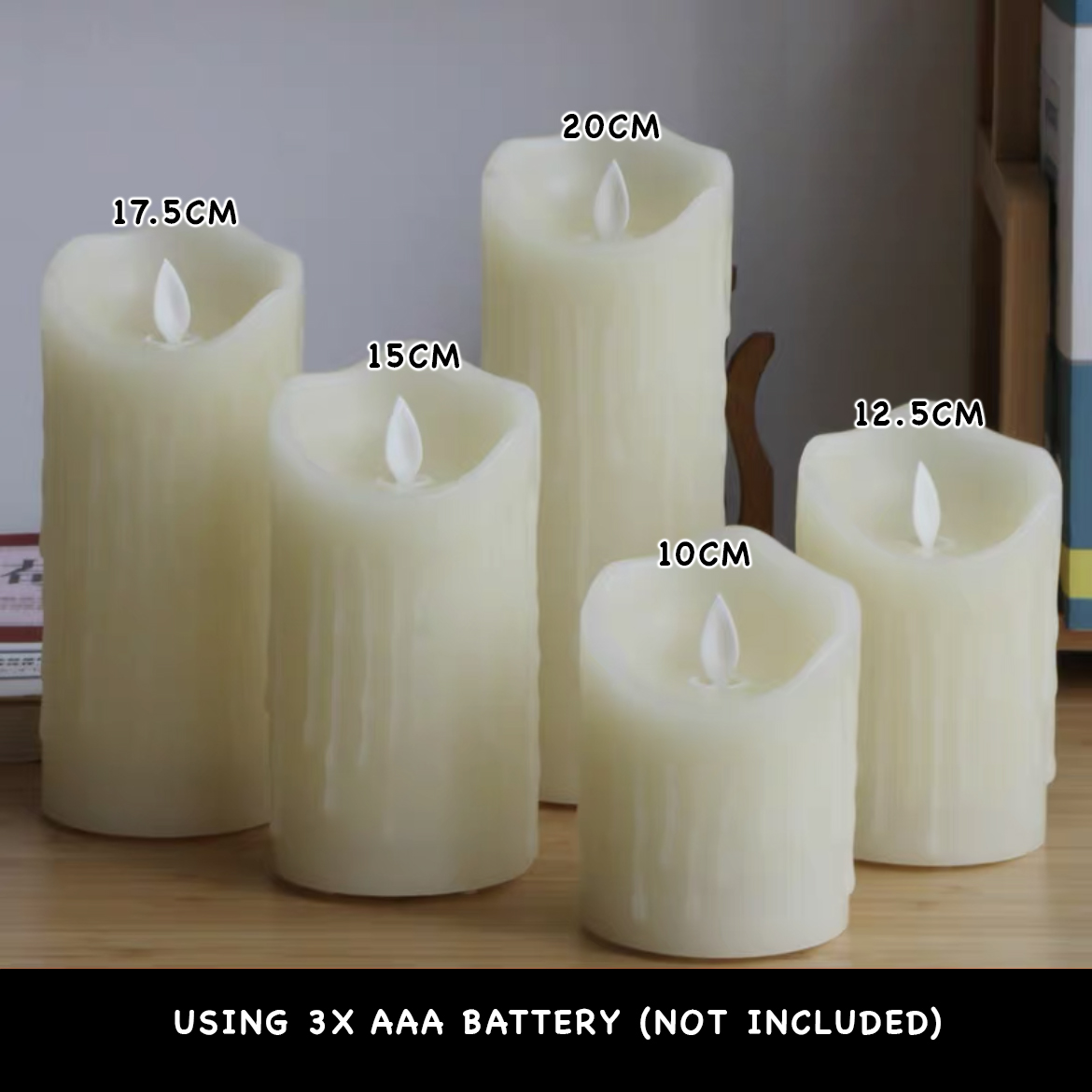 LED Swinging Candle Smokeless Flameless Swing Candles Light Warm White ...