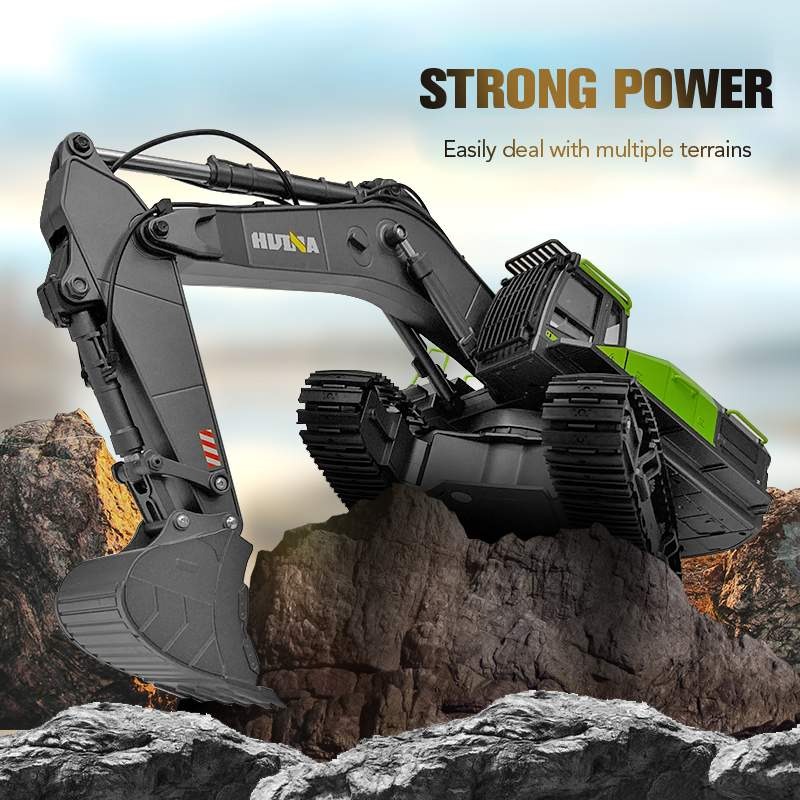Huina 1593 RC Alloy Excavator Scale 1/14 Construction Toy 22ch Remote ...