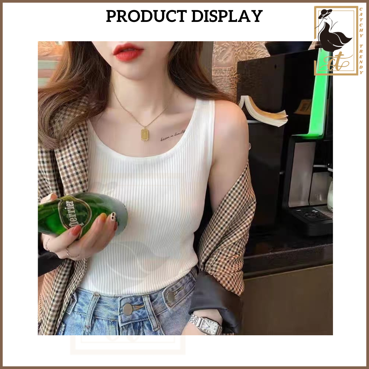 M-5XL Thin Women Singlet Ice Silk Elastic Wide Stripe Strap Tank Top ...