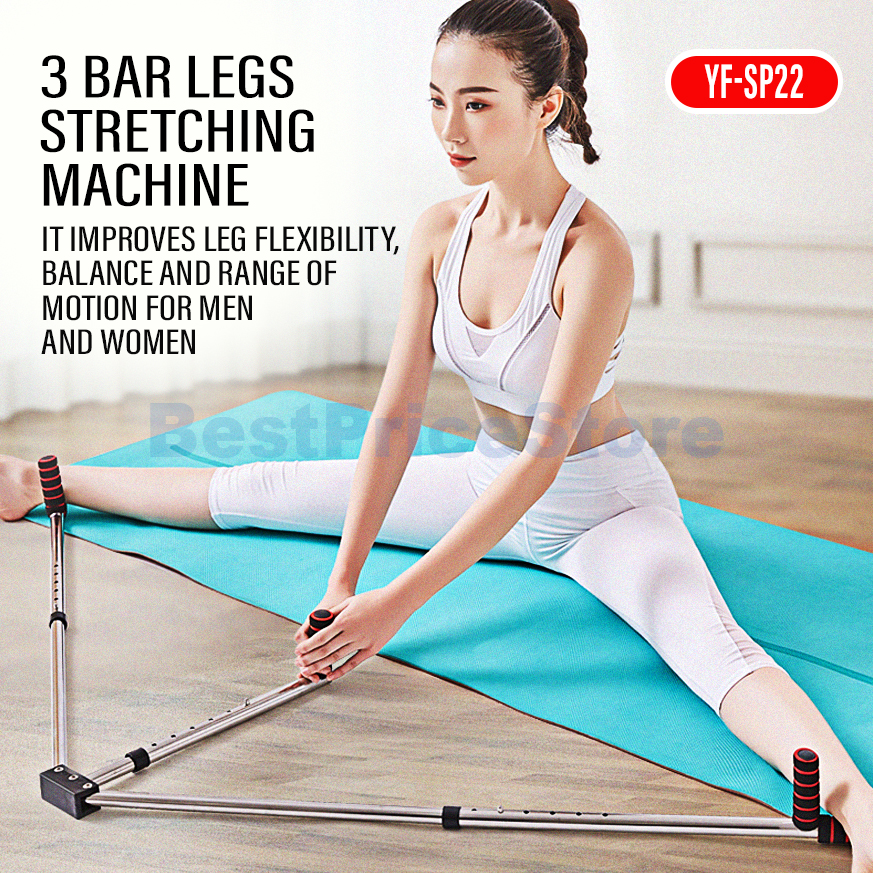 BPS Gym Grade Leg Split Stretcher 6 Hole Adjustable Yoga Triangle 3 Bar ...
