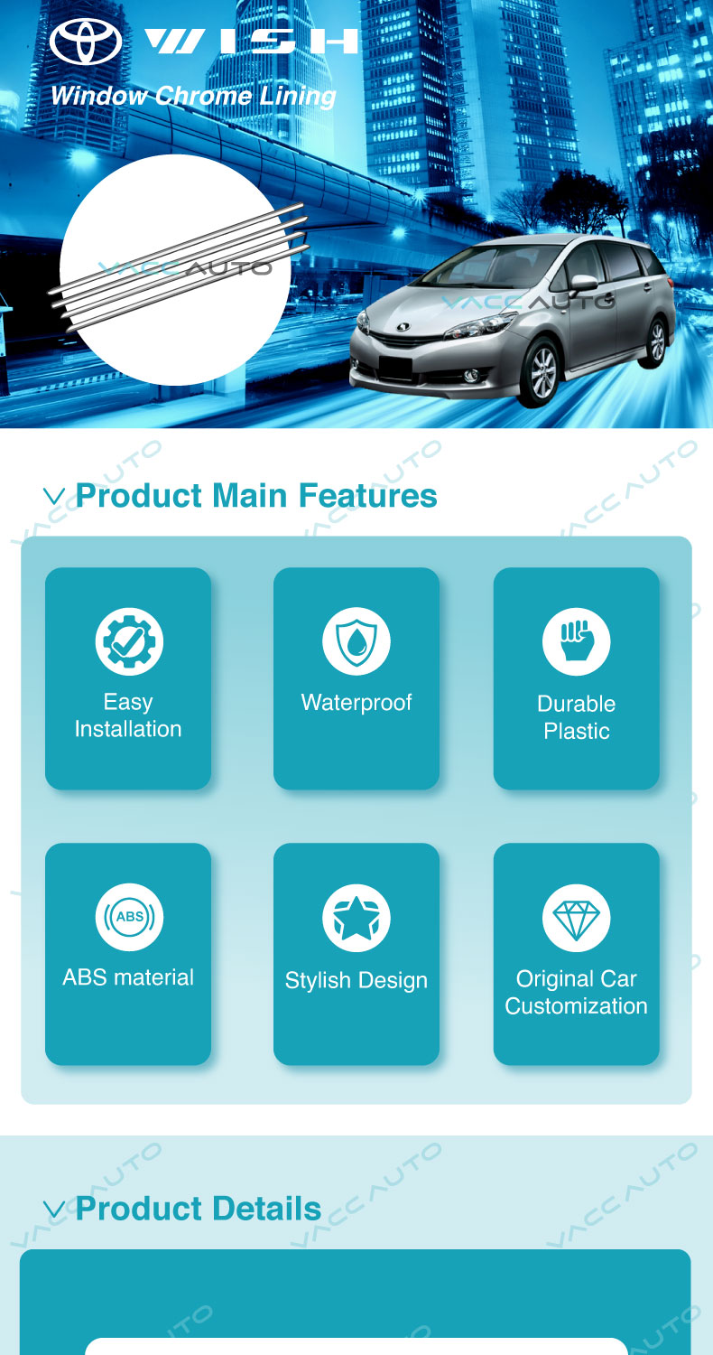Toyota Wish Window Chrome Lining For AE20 (2009 - 2026) VACC Auto ...