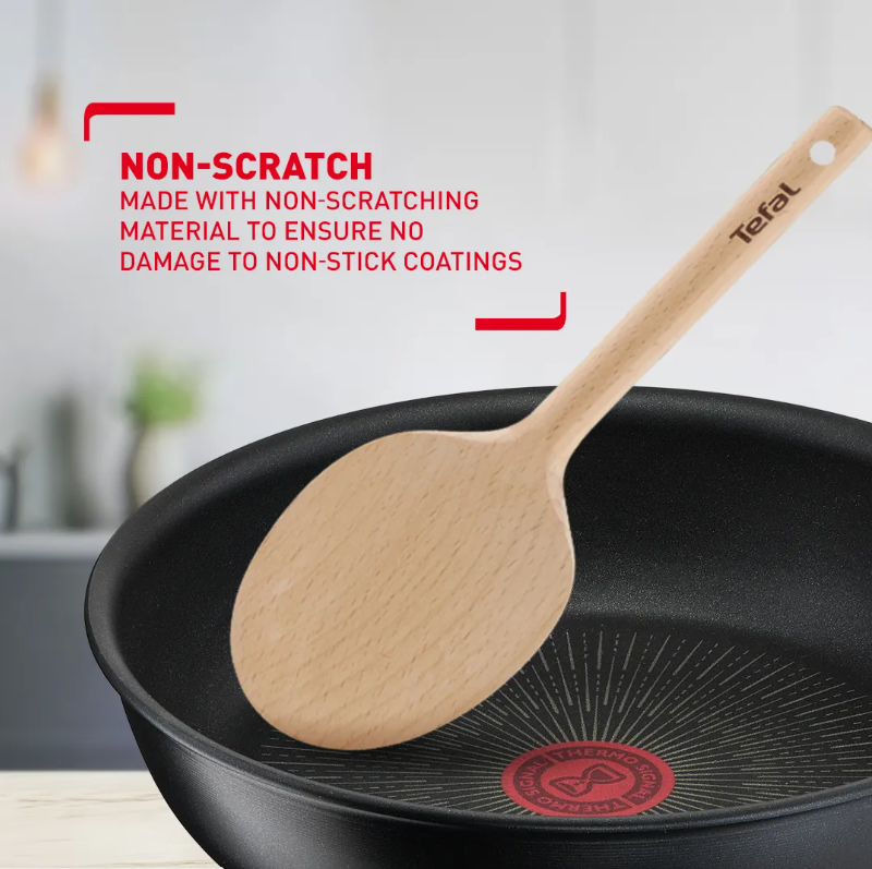 [NEW] Tefal Natural Wooden Spatula 3pcs (K271S384) (Spoon 28cm, Rice Spoon 22.5cm and Angle ...