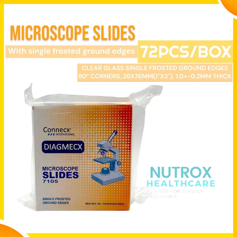 Laboratory Microscope slides with single frosted / Plain ground edges ...