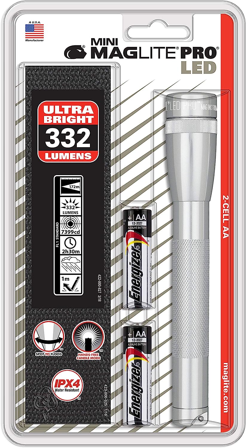 🇺🇸 Maglite Mini PRO LED 2-Cell AA Flashlight | Holster Combo | USA ...