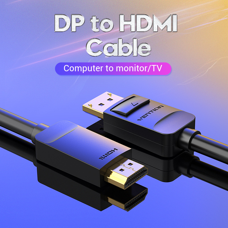Vention 4K DisplayPort to HDMI Cable DP to HDMI Male for PC Computer ...
