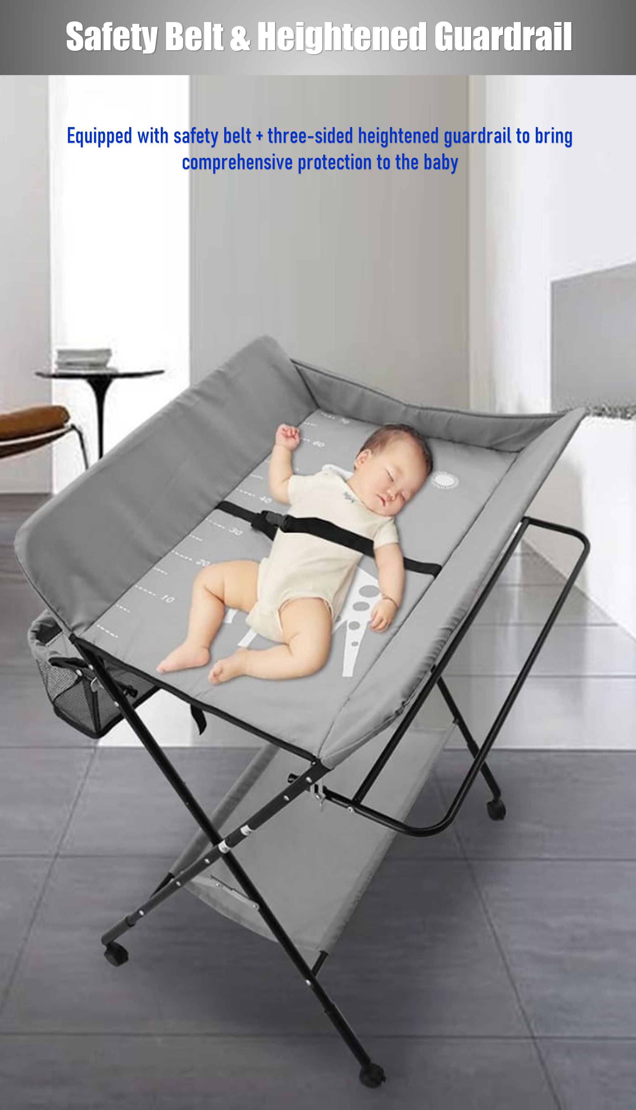 New Born Baby Foldable Mobile Changing Table Baby Nursing Table With ...