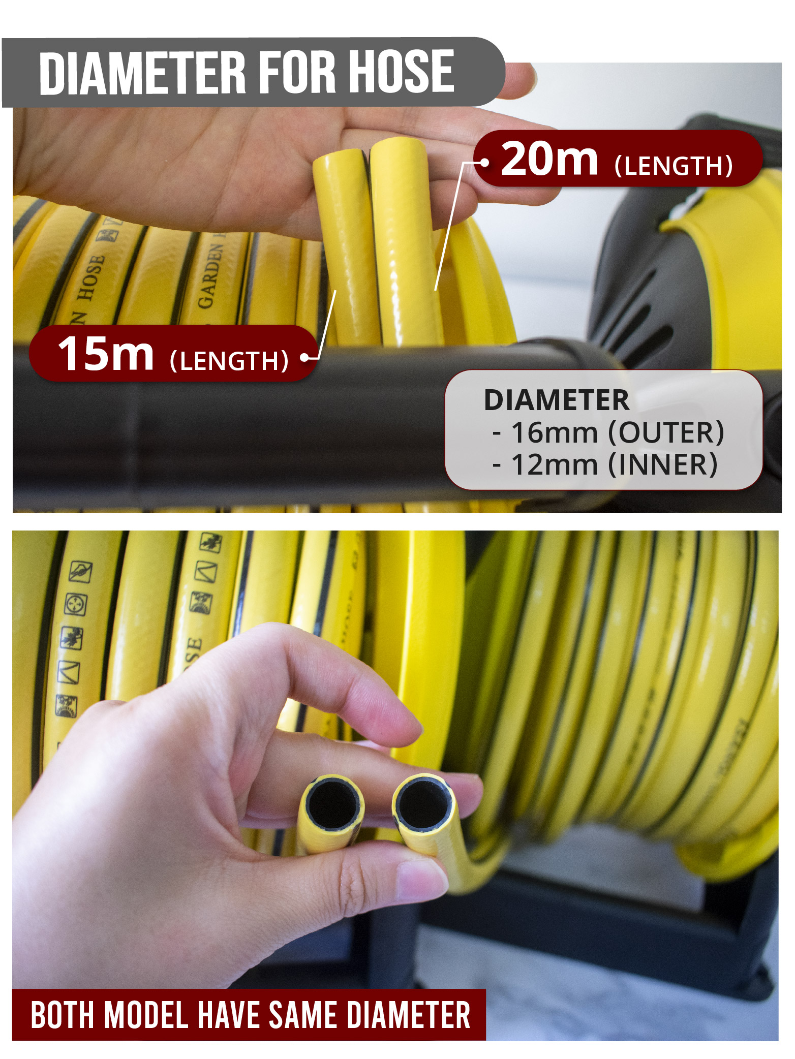 QuickFix [NEW] ISANO Water Hose Reel Pipe Garden 15m & 20m Wall ...