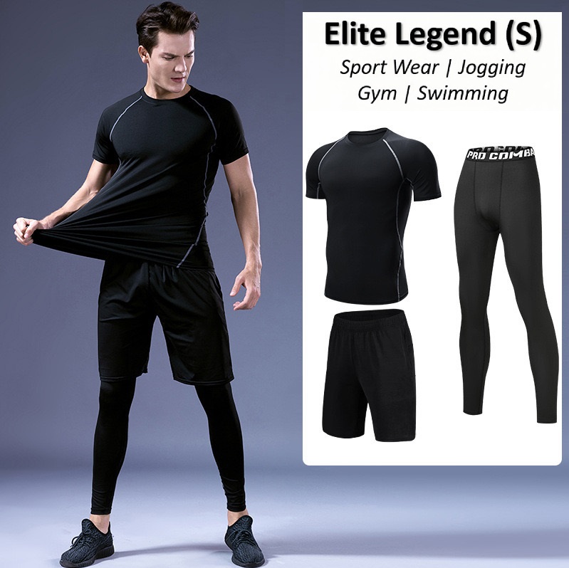 [READY STOCK]Swimming Men Sport Wear Set Sports Gym Quick Dry Fitness ...