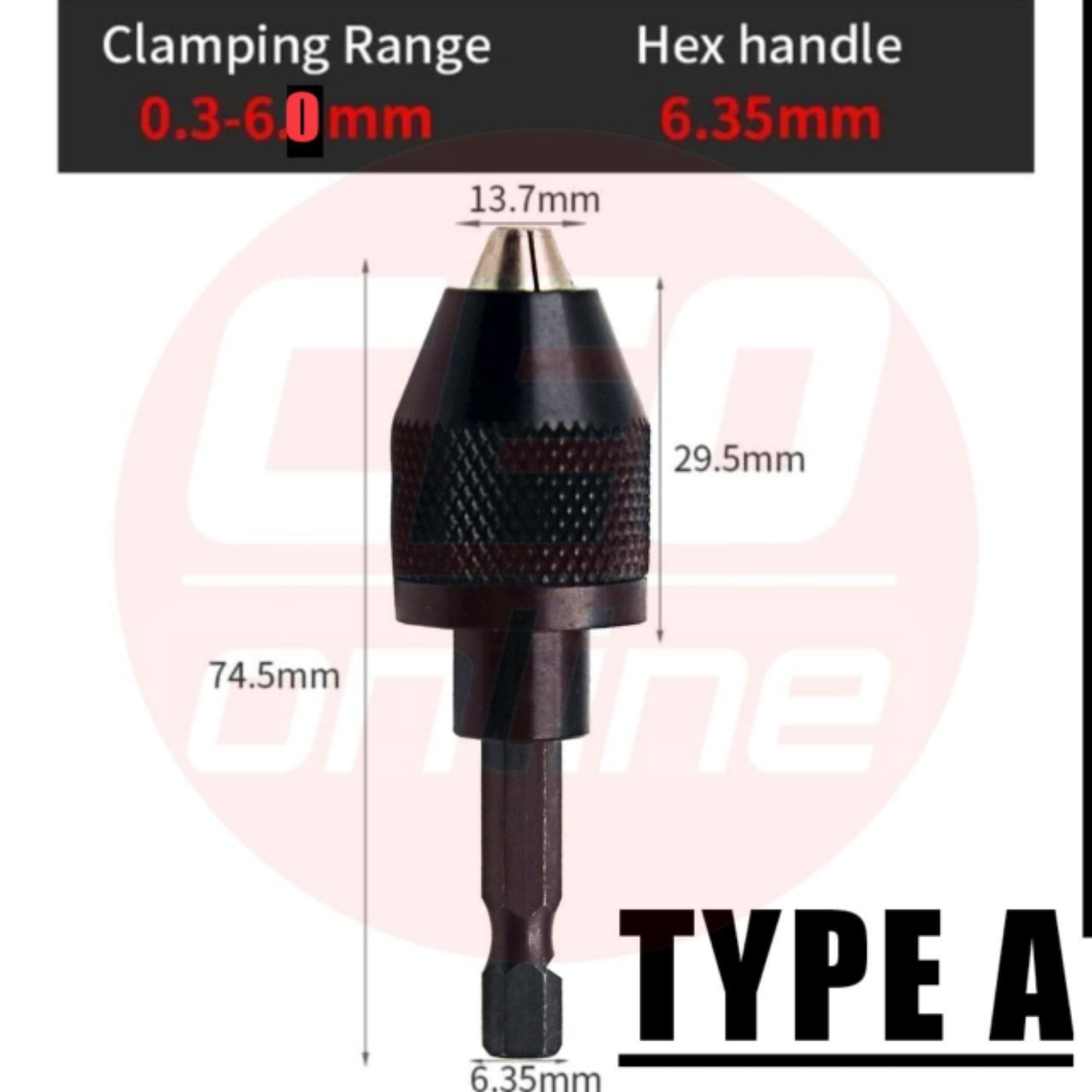 CEO 🇲🇾 Drill Chuck Keyless Impact Driver Adaptor Screwdriver Head Micro ...