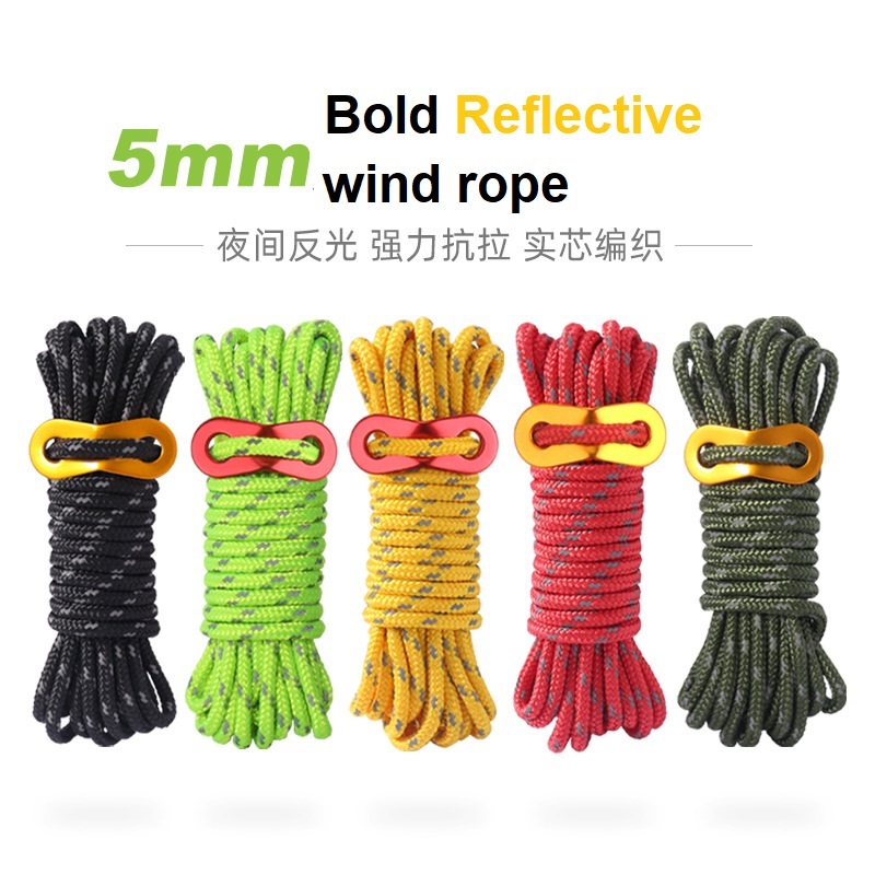 Camping Tent Rope Nylon Anti-slip Paracord Rope Flysheet Tarp Wind Rope ...
