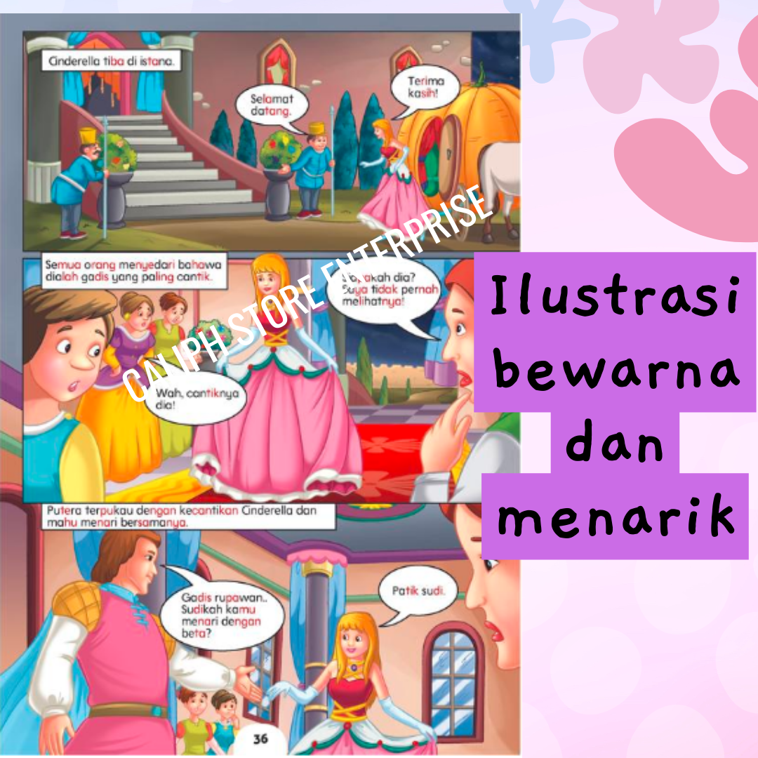 Komik Dongeng Popular Kanak-Kanak Suku Kata Aladin Snow White Puteri ...