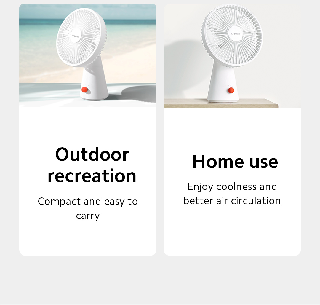 Xiaomi Rechargeable Mini Fan | hand-held+desktop fan/18.5h long ...