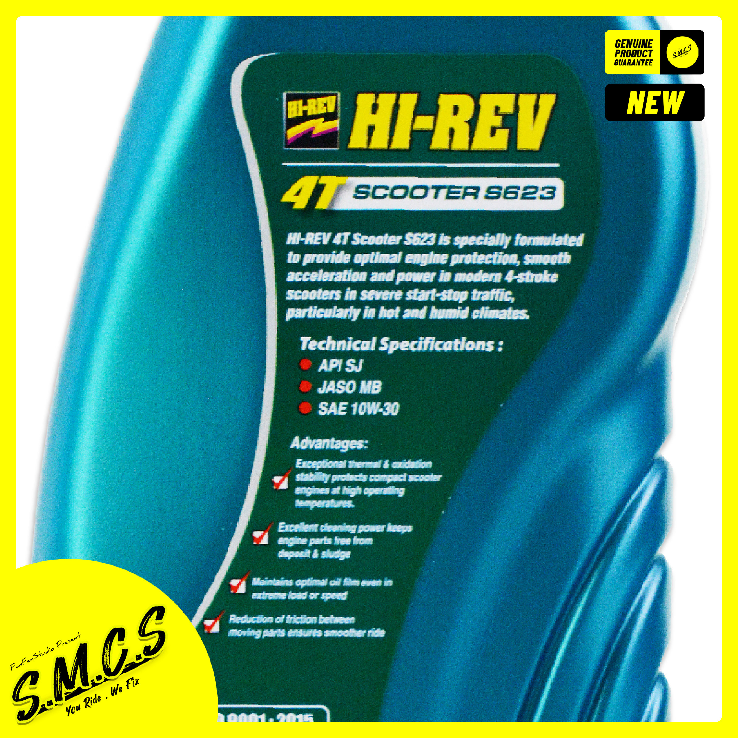 HI-REV Hirev 4T 10W30 s623 SCOOTER OIL 1L [100%ORI] HIREV Skuter Minyak ...