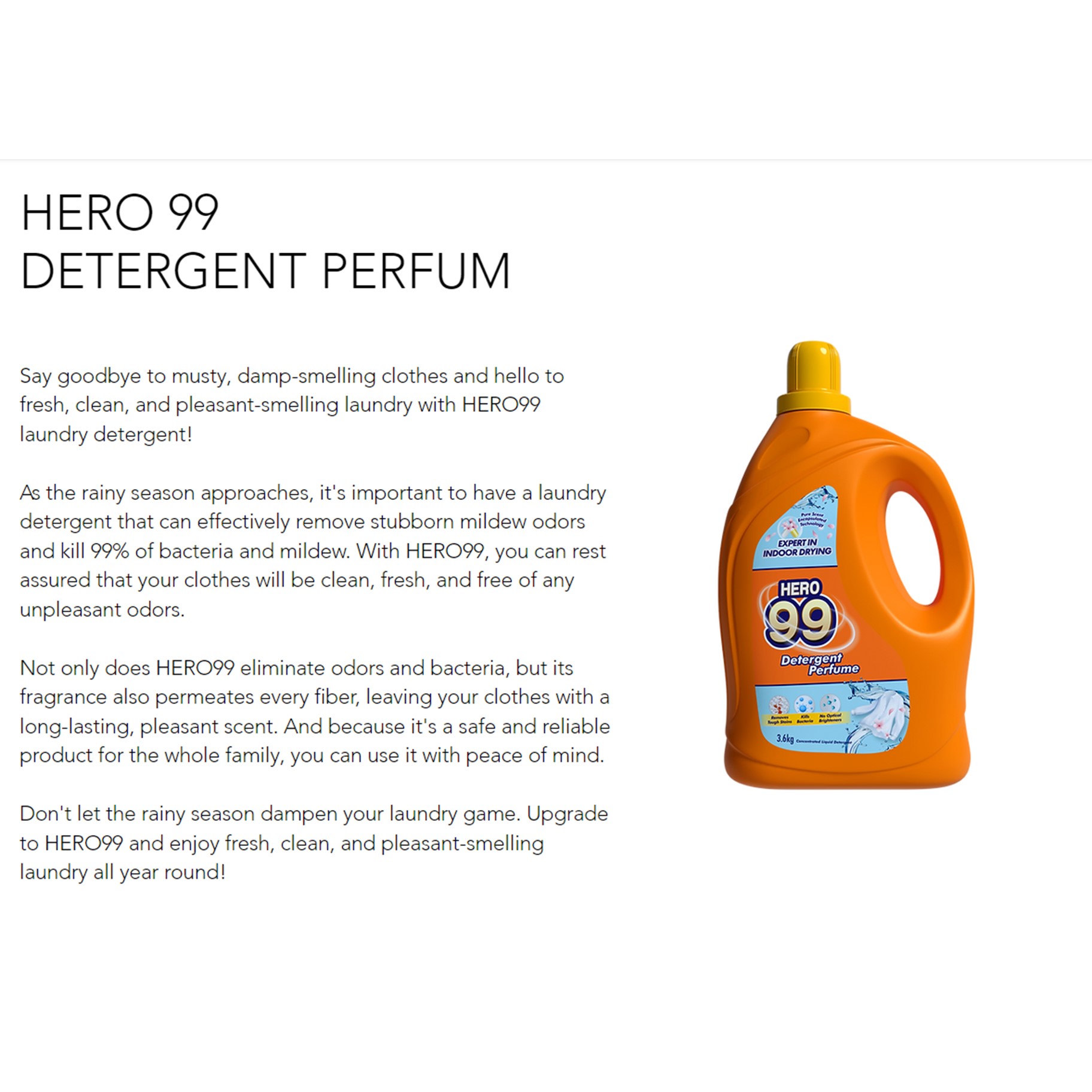 HERO99 (3.9kg) Sabun Pencuci Baju Detergent Perfume HERO 99 2X Anti ...