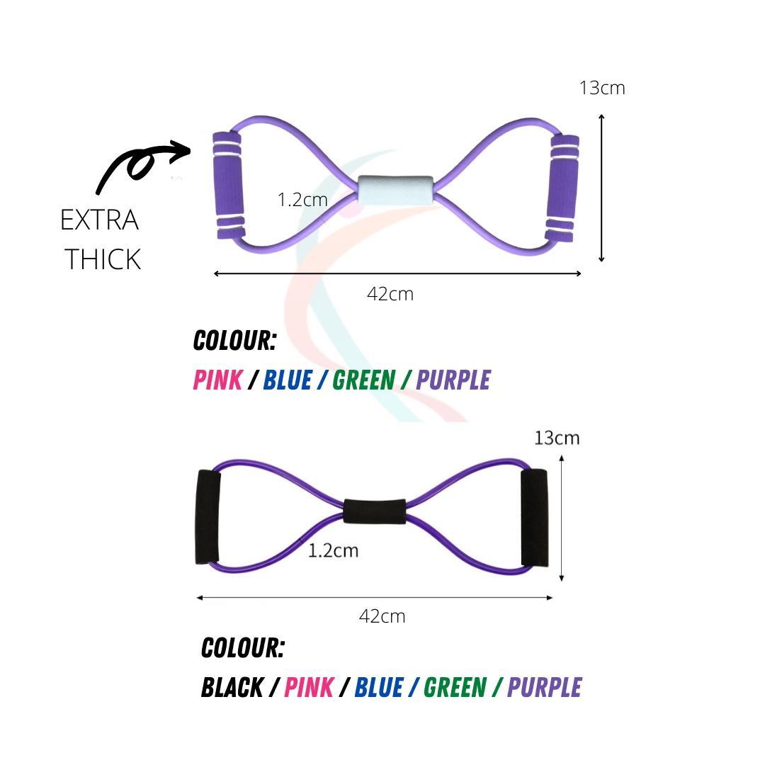 【READY STOCK】8 Shaped Rope/ 42cm Resistance Band/ Chest Expander/ Yoga ...