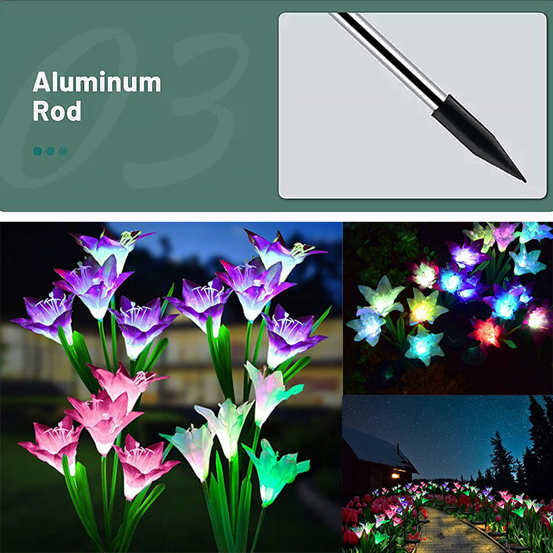 𝟳 𝗖𝗛𝗔𝗡𝗚𝗜𝗡𝗚 𝗖𝗢𝗟𝗢𝗥 》Solar LED Lily Flower Light Waterproof Outdoor Lights ...
