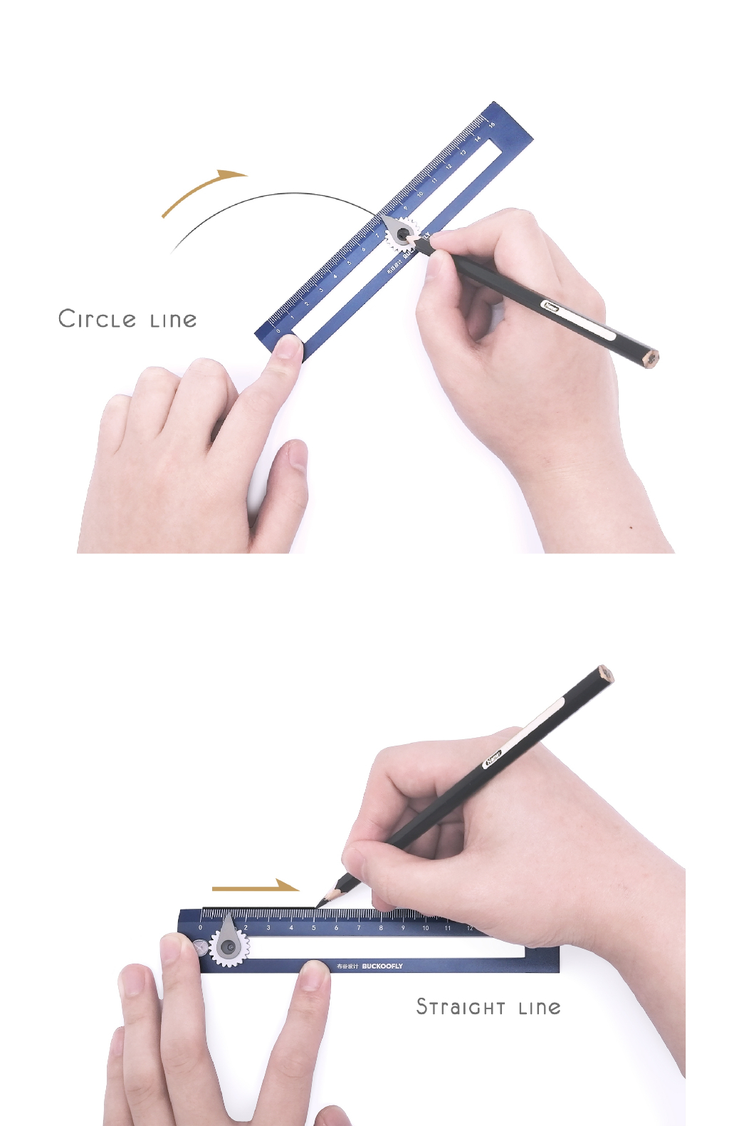 BKF Creative Colourful 2-In-1 Multifunctional Circle Ruler Scale 15cm ...