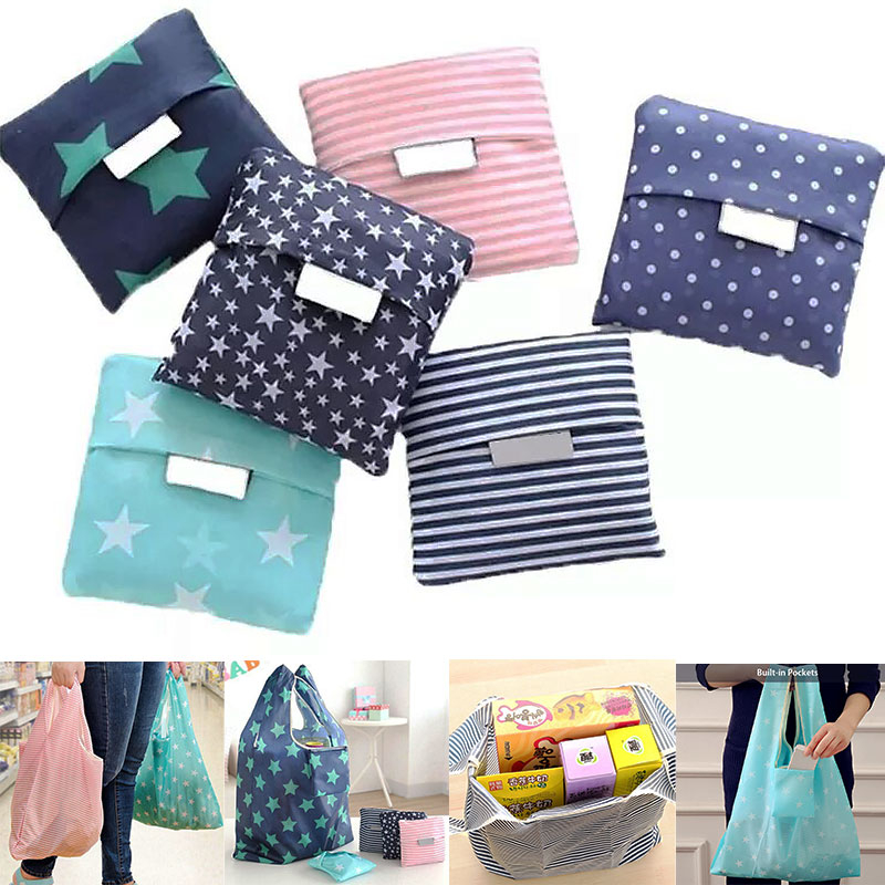 𝗣𝗢𝗖𝗞𝗘𝗧 𝗦𝗜𝗭𝗘 》Folding Shopping Recycle Bag Reusable Grocery Tote Pouch ...