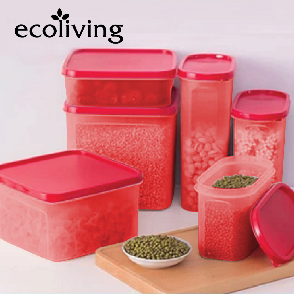 ECO LIVING 2.1/3.4/5.5Ltr Airtight Round Colourful Food Storage ...