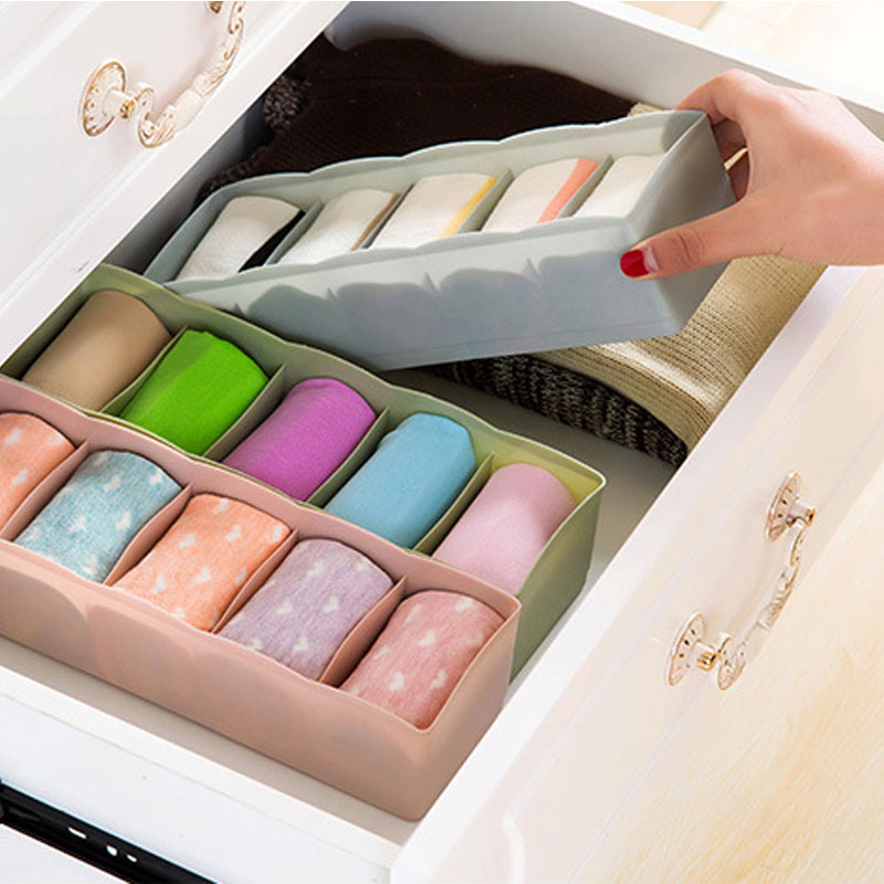 𝟱 𝗚𝗥𝗜𝗗 》Stackable Underwear Panties Socks Bra Storage Box Wardrobe ...