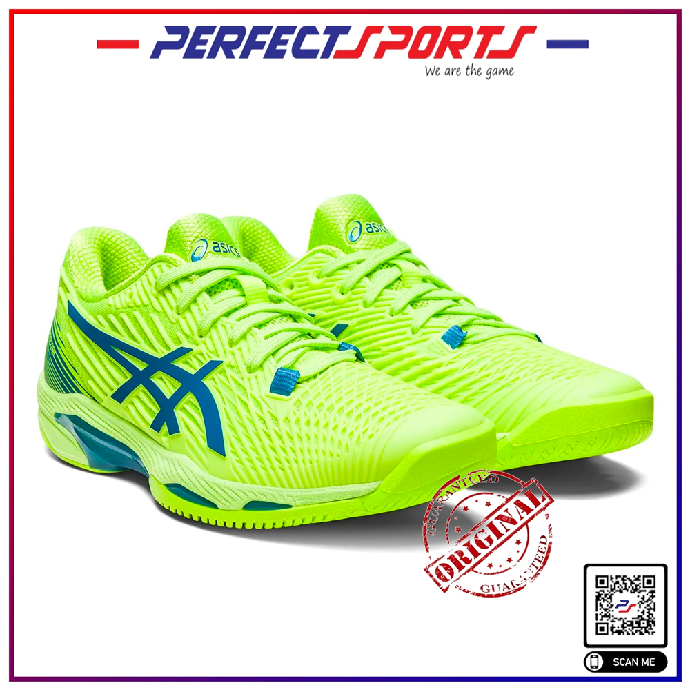 ASICS SOLUTION SPEED FF 2 WMS Hazard Green/Reborn Blue Tennis Shoe ...