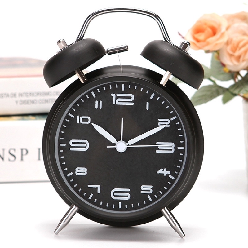 Retro 4"Classic Alarm Clock Twin Bell Alarm Clock Loud Sound Analogue ...