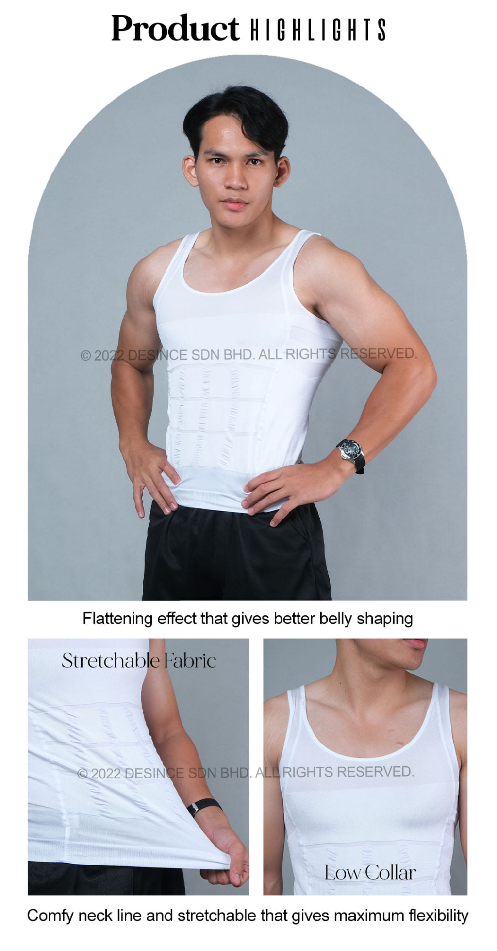 [Local] Desince Men Slimming Singlet Man Singlet Body Shaper Slim ...